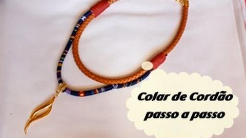 Colar de cordão – passo a passo – Artes em Geral